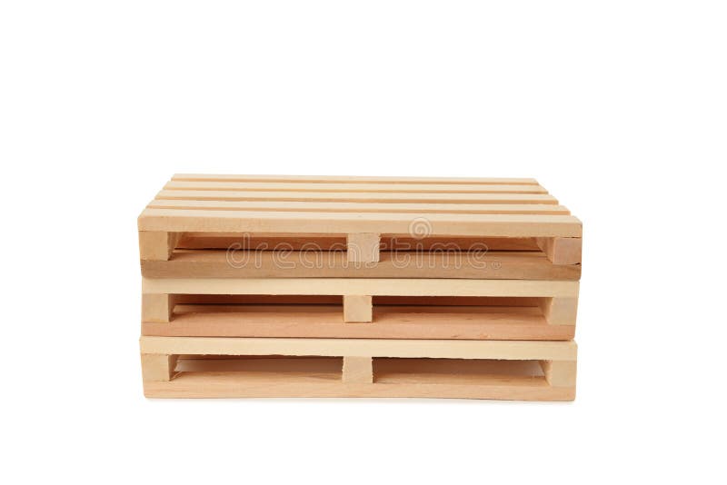 Stack of Small Wooden Pallets on White Background Stock Image - Image ...