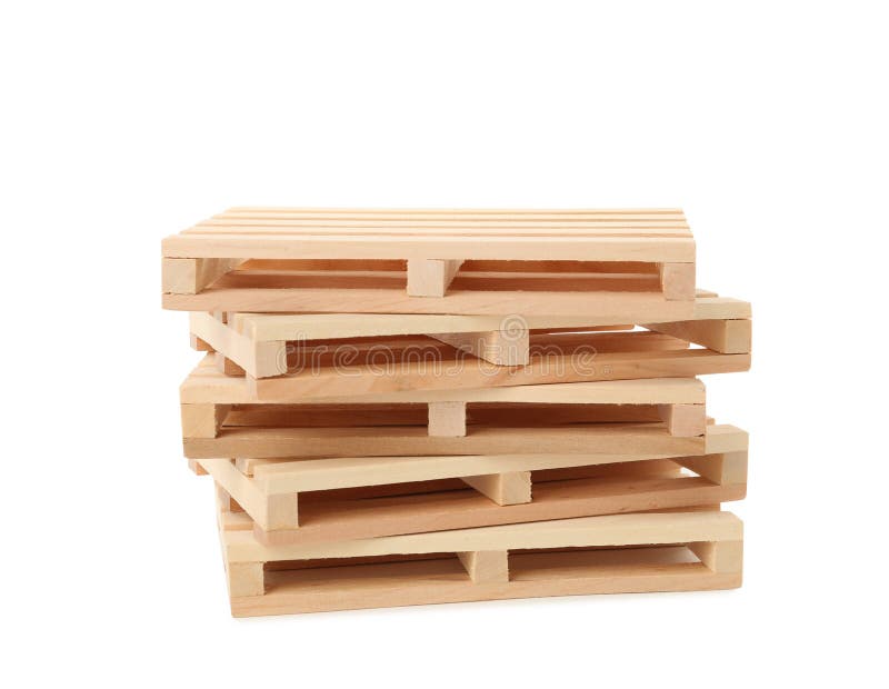 Stack of Small Wooden Pallets on White Background Stock Photo - Image ...