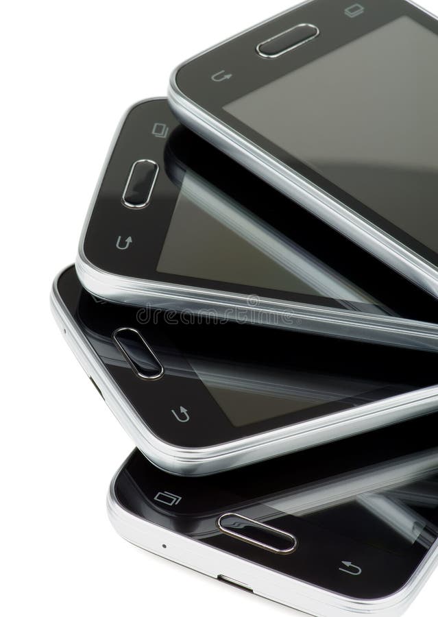 Stack of Smartphones stock photo. Image of digital, stack - 48852046