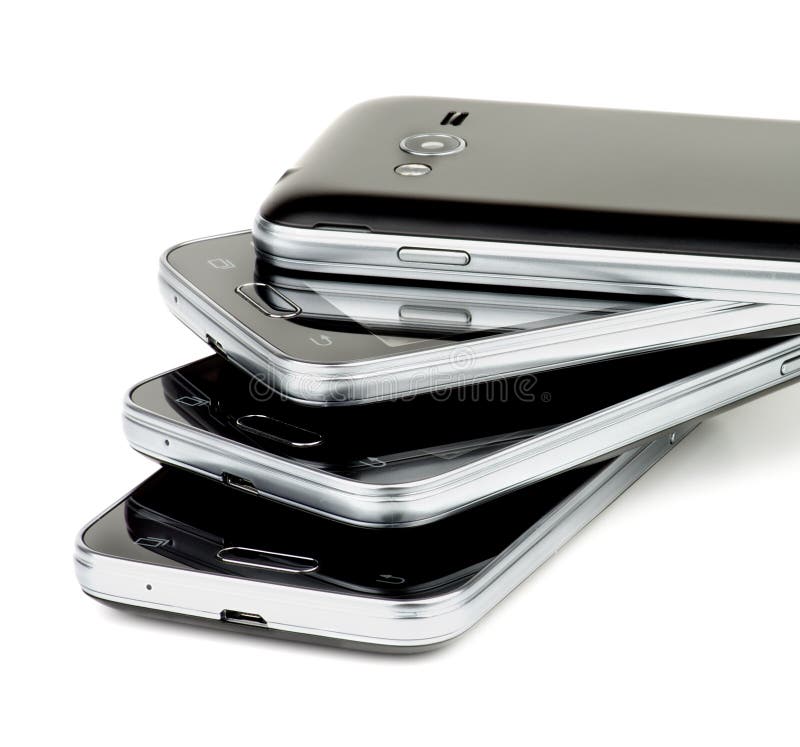 Stack of Smartphones stock image. Image of mobility, techno - 54102739