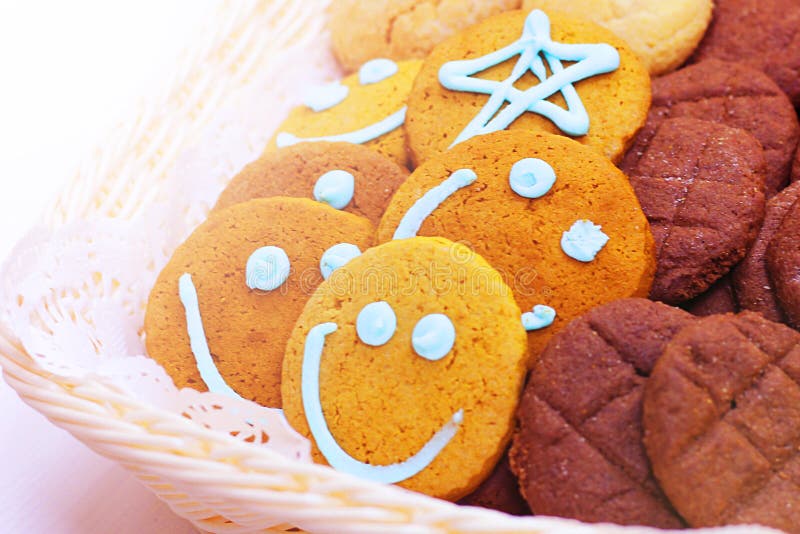 Stack of smile biscuits. stock image. Image of isolated - 37749373