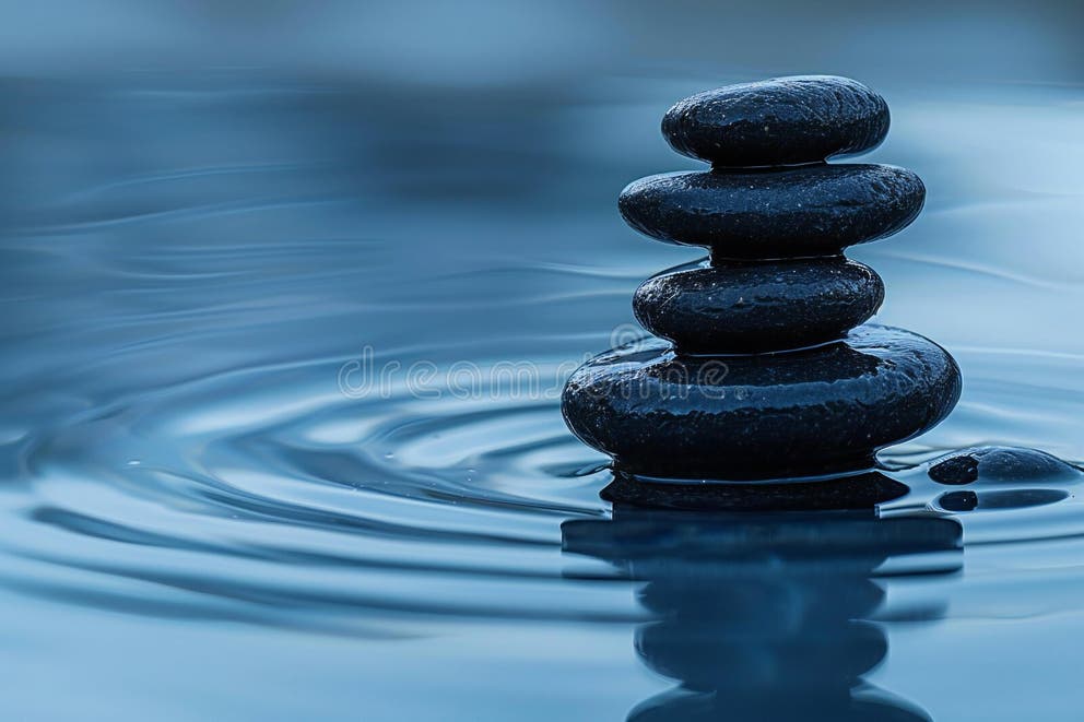 A Stack of Smooth, Black Pebbles Balanced on Top of Each Other in ...
