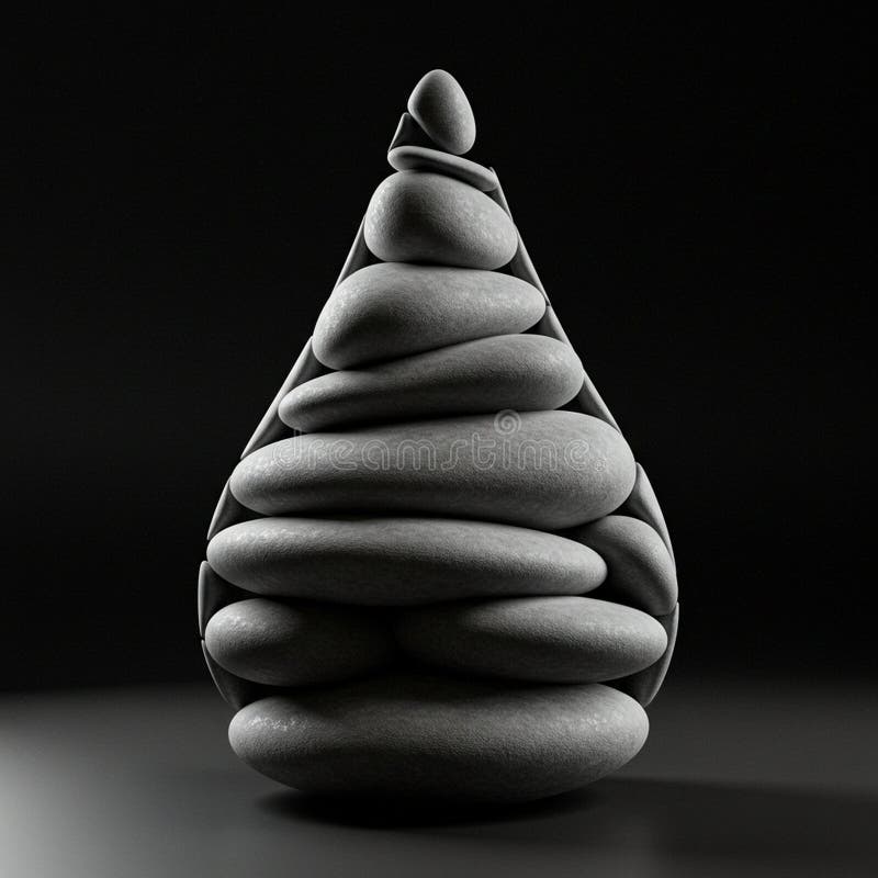 A Stack of Smooth, Gray Stones Arranged To Form a Teardrop Shape ...