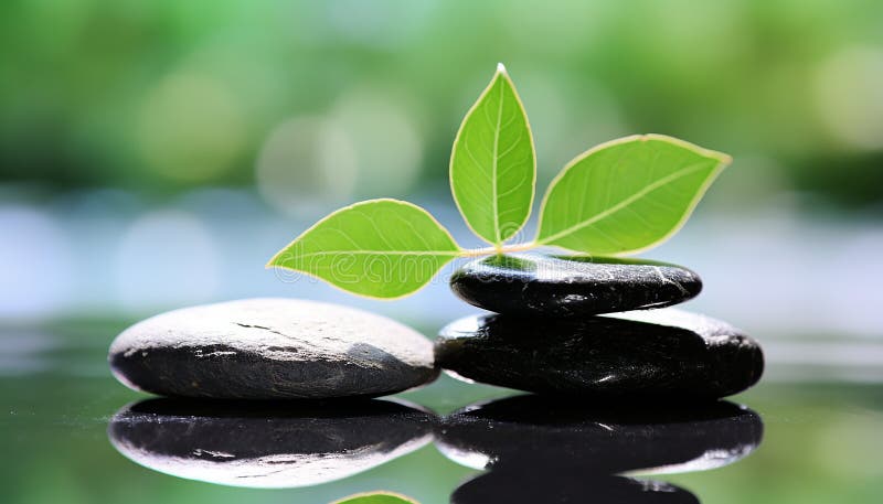 Stack of Smooth Pebbles Create Harmony in Nature Generated by AI Stock ...