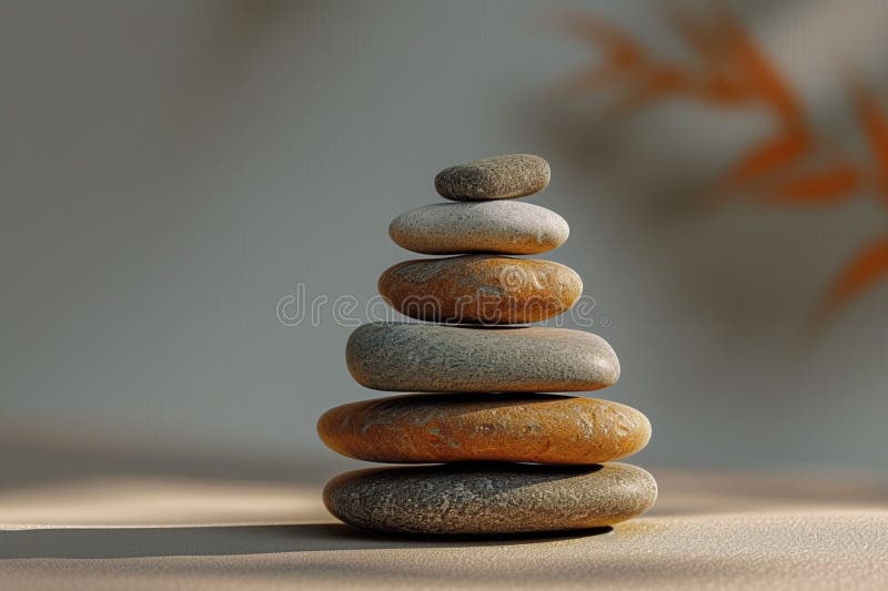 A Stack of Smooth Rocks Offers a Rustic and Calming Composition Stock ...