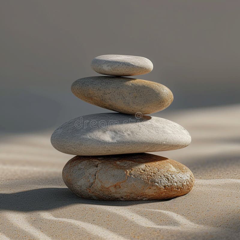 A Stack of Smooth Rocks Offers a Rustic and Calming Composition Stock ...