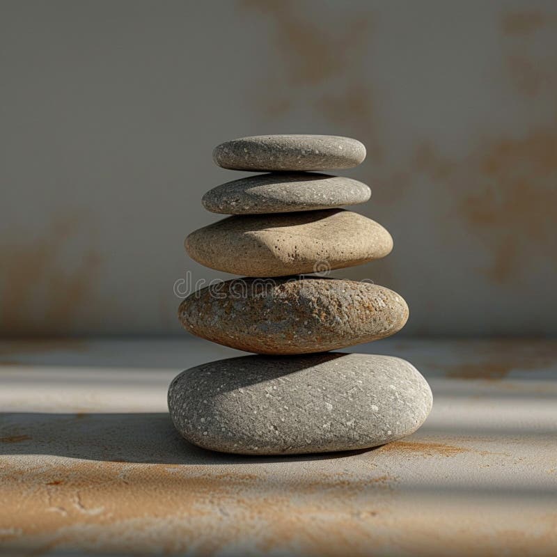 A Stack of Smooth Rocks Offers a Rustic and Calming Composition Stock ...
