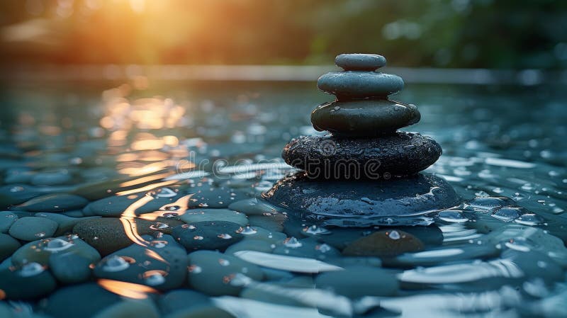 A Stack of Smooth, Round Stones Balanced on Top of Each Other with the ...
