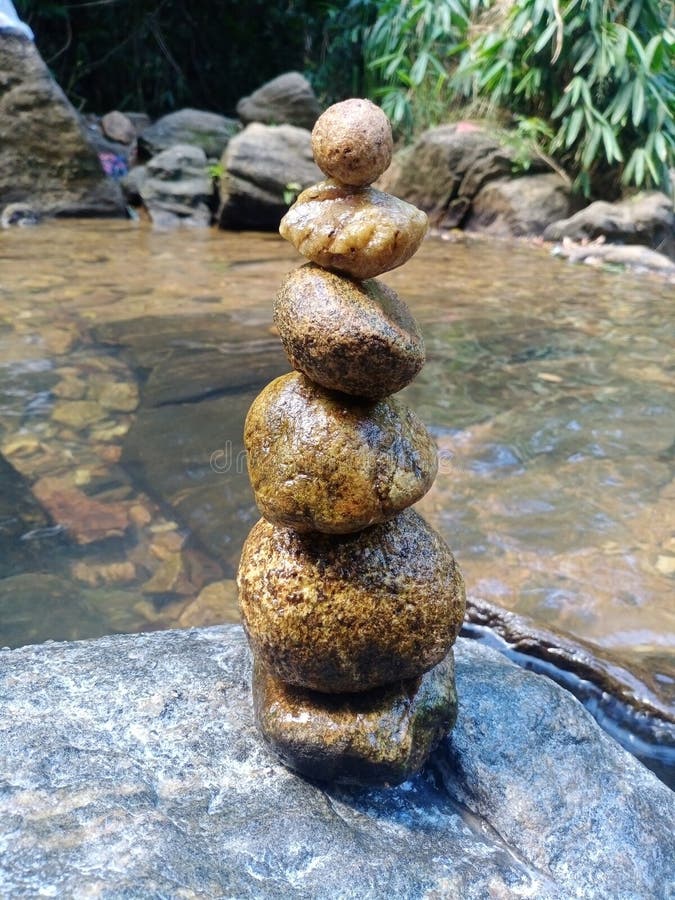 Stack of Smooth, Rounded Stones Balancing Stock Illustration ...