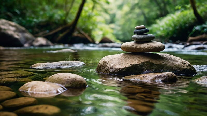 Stack of Smooth Rounded Stones Balancing on Top of Each Other Stock ...