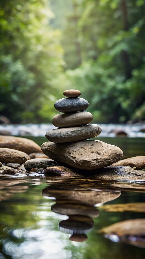 Stack of Smooth Rounded Stones Balancing on Top of Each Other Stock ...