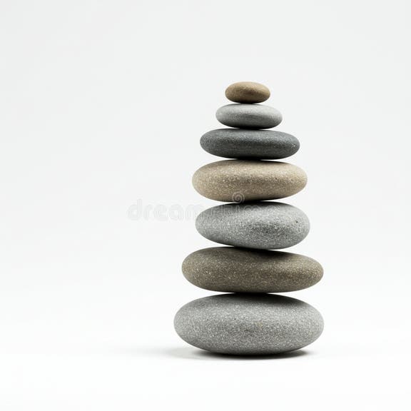 A Stack of Smooth, Rounded Stones in Varying Shades of Gray and Beige ...