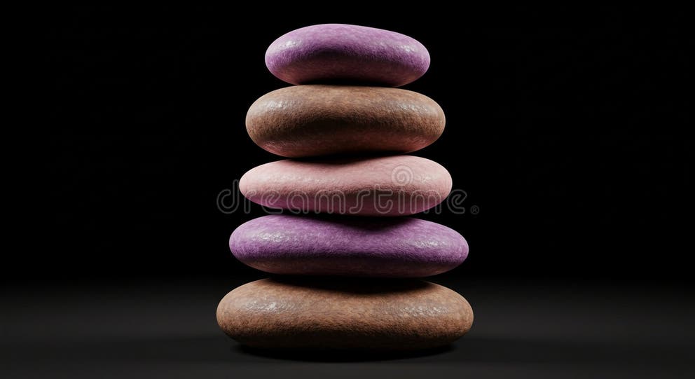 Stack of Smooth Stones in Balance with Dark Background Texture Stock ...