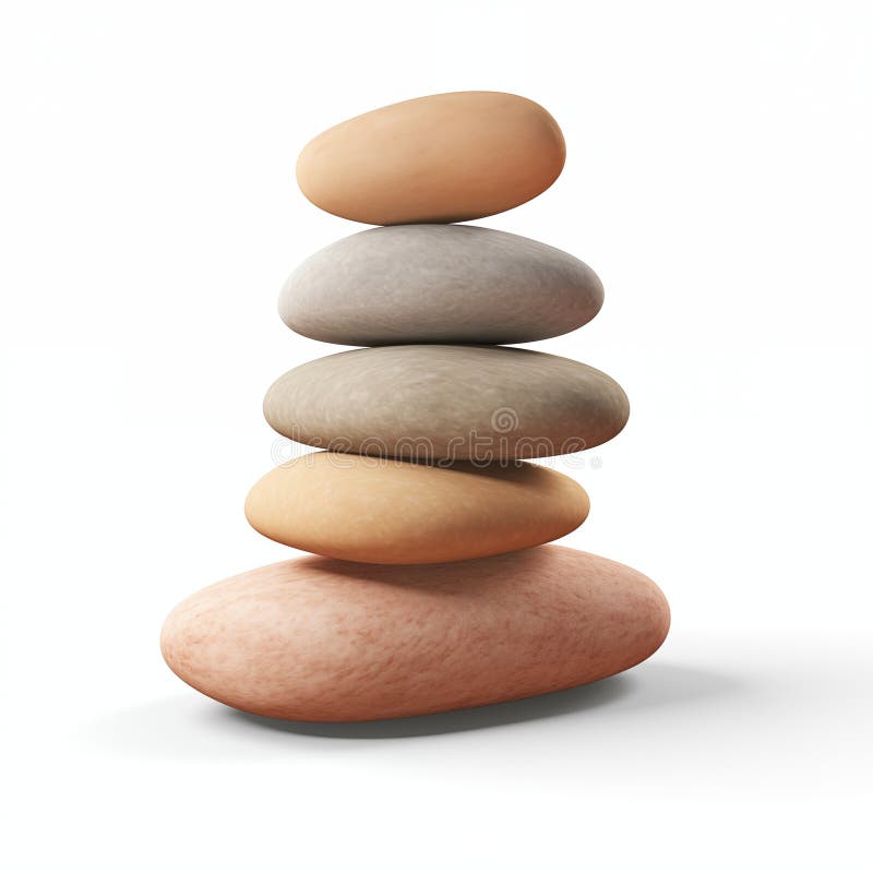 Stack of Smooth Stones in Balance on White Background Stock ...