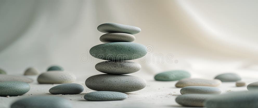 A Stack of Smooth Stones Balanced on Top of Each Other Stock Photo ...