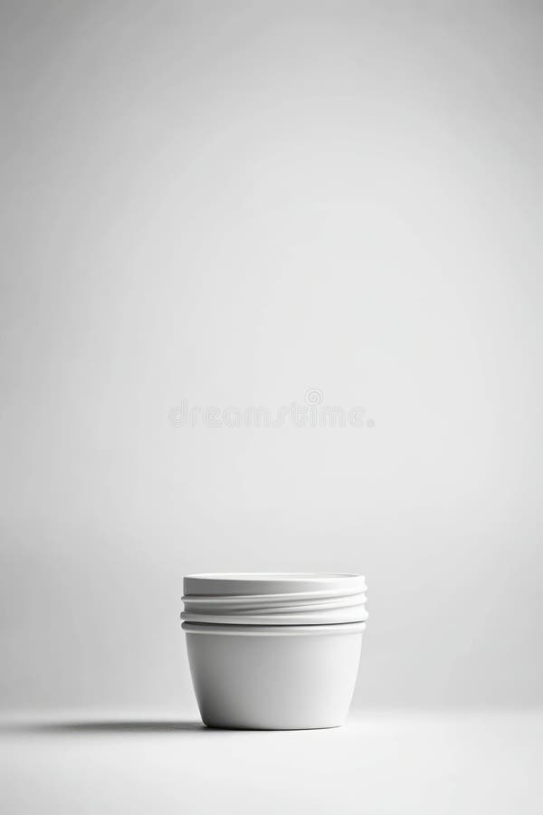 A Stack of Smooth White Containers Designed for Cosmetics, Arranged ...