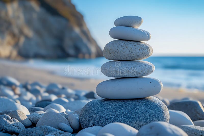 A Stack of Smooth, White Stones, Carefully Balanced on Top of Each ...