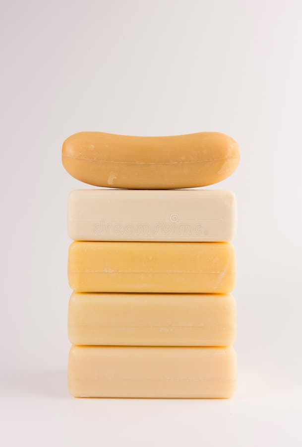 Stack of Soap Bars Isolated on White Stock Image - Image of piece ...