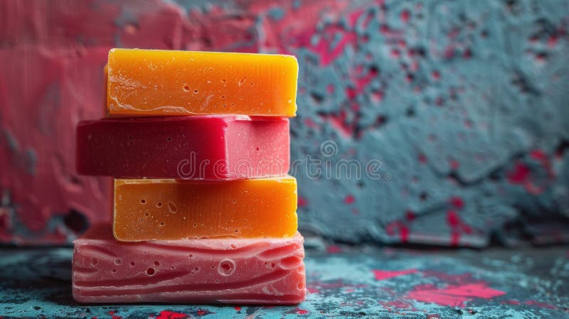 Stack of Soap Bars on Table Stock Photo - Image of rows, wooden: 315745900