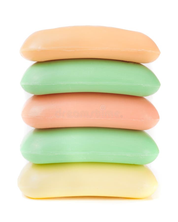 Stack of Soap Different Colors Isolated on White Background Stock Image ...