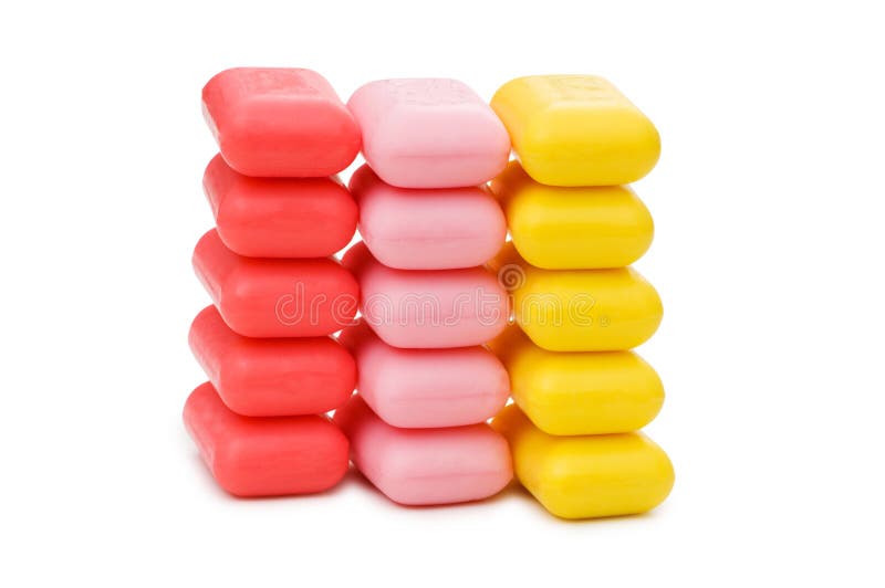Stack of soap isolated stock photo. Image of glycerine - 10384838
