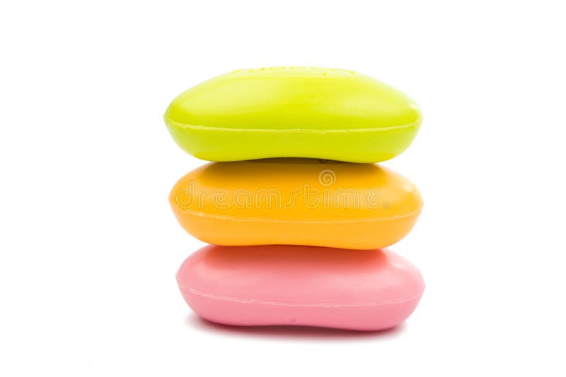 Stack of soap isolated stock image. Image of color, care - 9146855