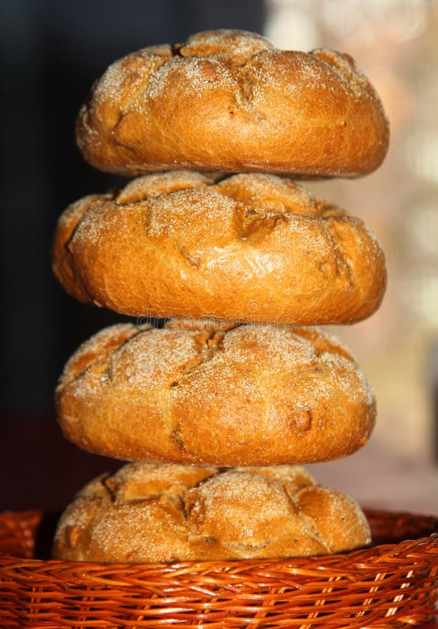 Stack of the Soccerball Rolls Stock Image - Image of brown, stack: 36852543