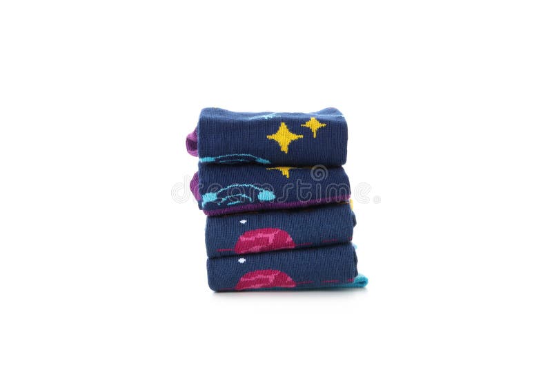 Stack of Socks Isolated on White Background Stock Photo - Image of ...