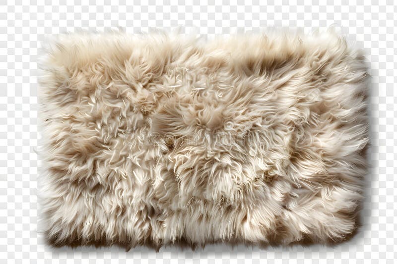 Stack of Soft Beige Shaggy Rugs Transparent Background Stock ...