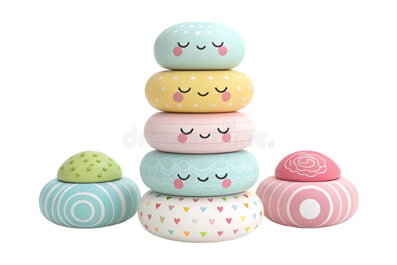 Stack of Soft Stress-Relief Toys, Isolated on White Background ...
