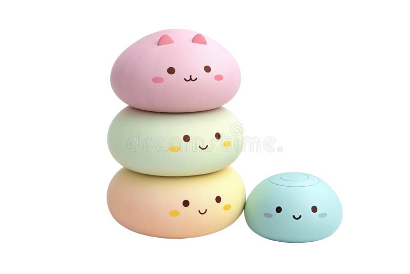 Stack of Soft Stress-Relief Toys, Isolated on White Background ...