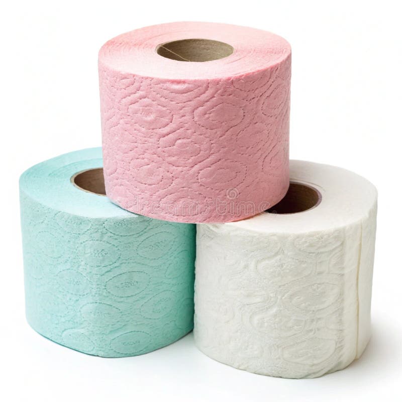 Stack of Soft Toilet Paper Rolls Isolated on White Background Stock ...
