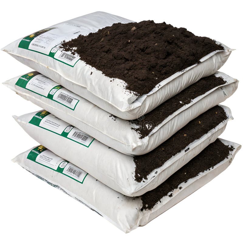 "Stack of Soil Bags Isolated on Transparent Background Stock ...