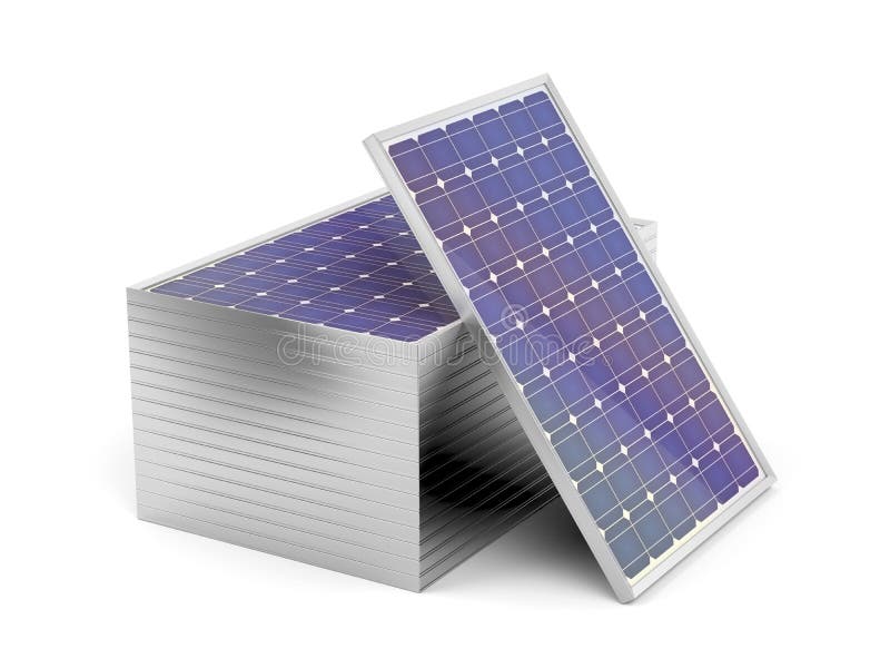 Stack of solar panels stock illustration. Illustration of generator ...