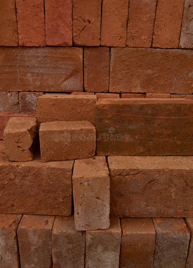 Red solid brick stock image. Image of building, clay, object - 451333