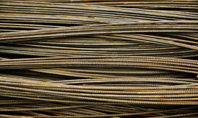 Stack of Some Iron Bars Around a Construction Area Stock Image - Image ...