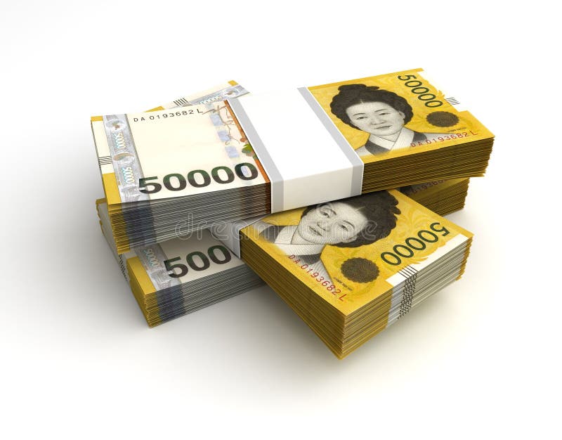 Stack of South Korean Won stock illustration. Illustration of south ...