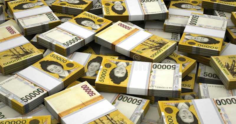 South Korean Won Symbol stock video. Video of coin, concept - 154304521