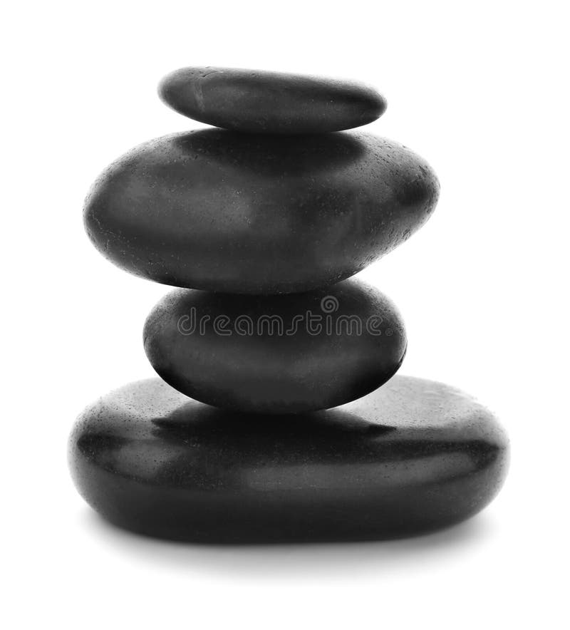 Stack of Spa Stones on White Background Stock Image - Image of oriental ...