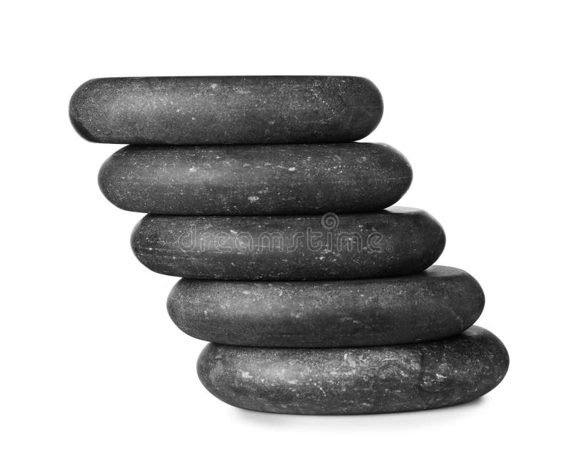 Stack of Spa Stones on White Stock Photo - Image of exotic, massage ...