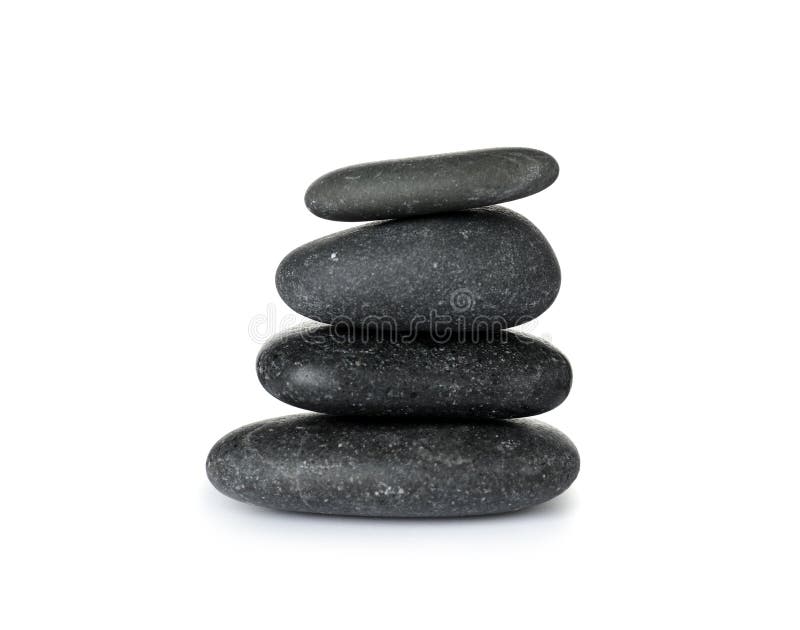 Stack of Spa Stones on White Stock Image - Image of meditation ...