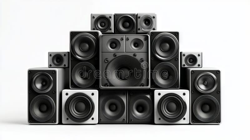 A Stack of Speakers Sitting on Top of Each Other Stock Illustration ...