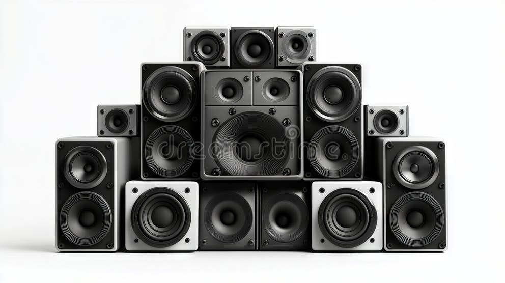 A Stack of Speakers Sitting on Top of Each Other Stock Illustration ...
