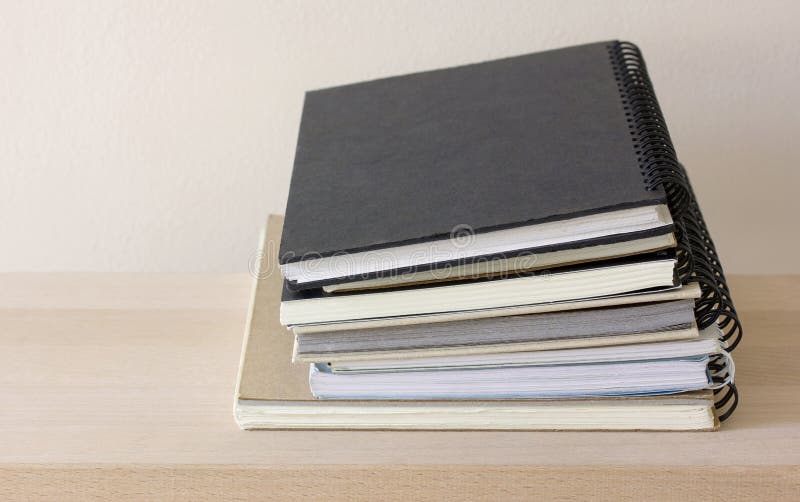 Stack of spiral notebook stock image. Image of blank - 61434485