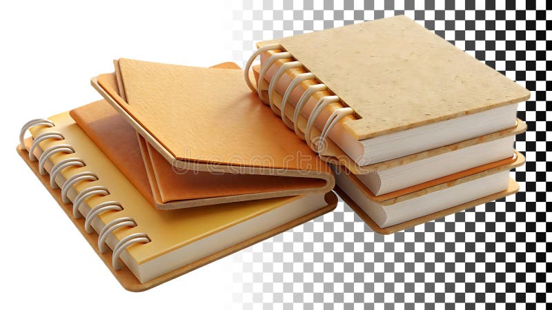 Stack of Spiral Notebooks Writing Pads and Office Stationery Png ...