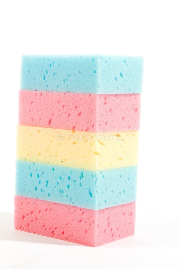 Stack of sponges stock photo. Image of isolated, wash - 10592986