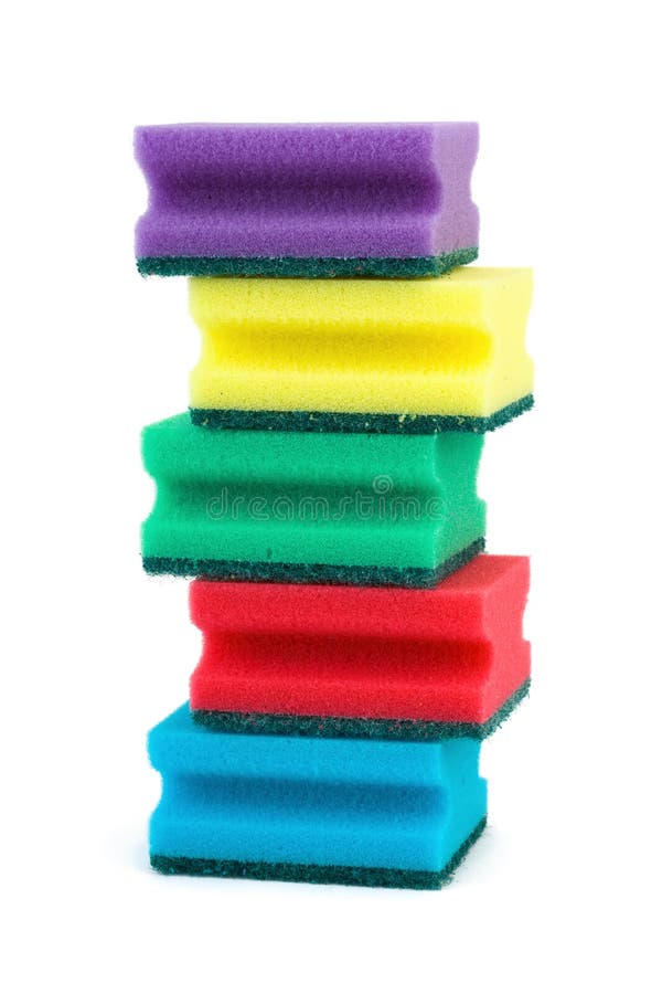 Colorful Sponges and Scrubber Stock Photo - Image of clean, service: 129008