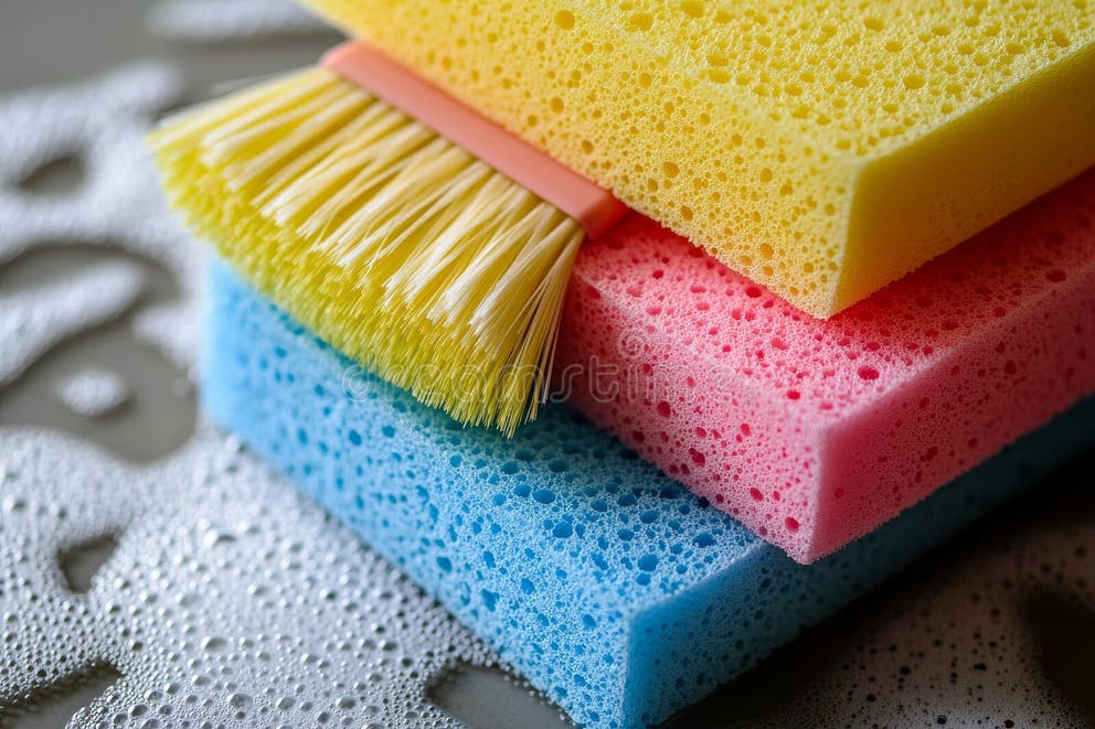 A Stack of Sponges Piled High, Perfect for Use in Illustrations Stock ...