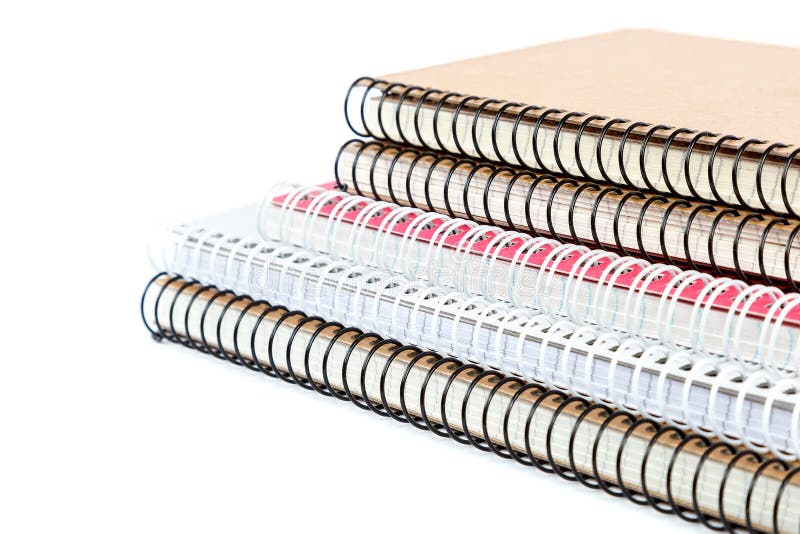Stack Spring Notebooks Isolated on White Background Stock Photo - Image ...