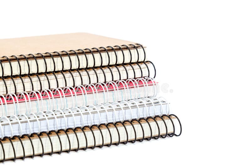 Stack Spring Notebooks Isolated on White Background Stock Image - Image ...
